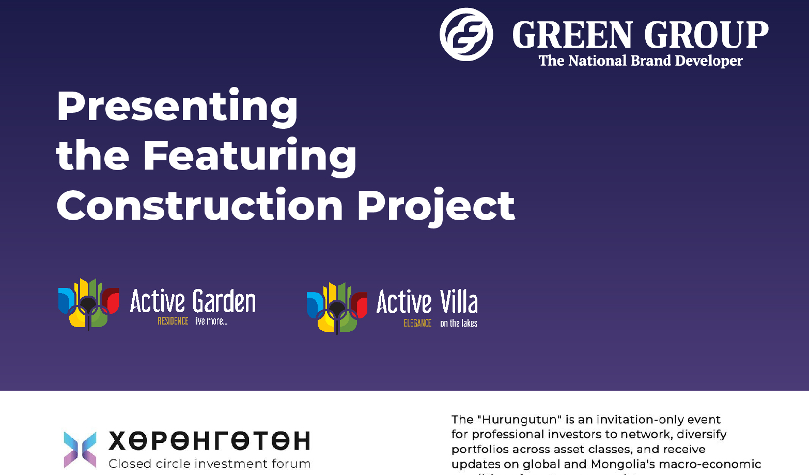 Green Group will present its featured construction projects at the ...